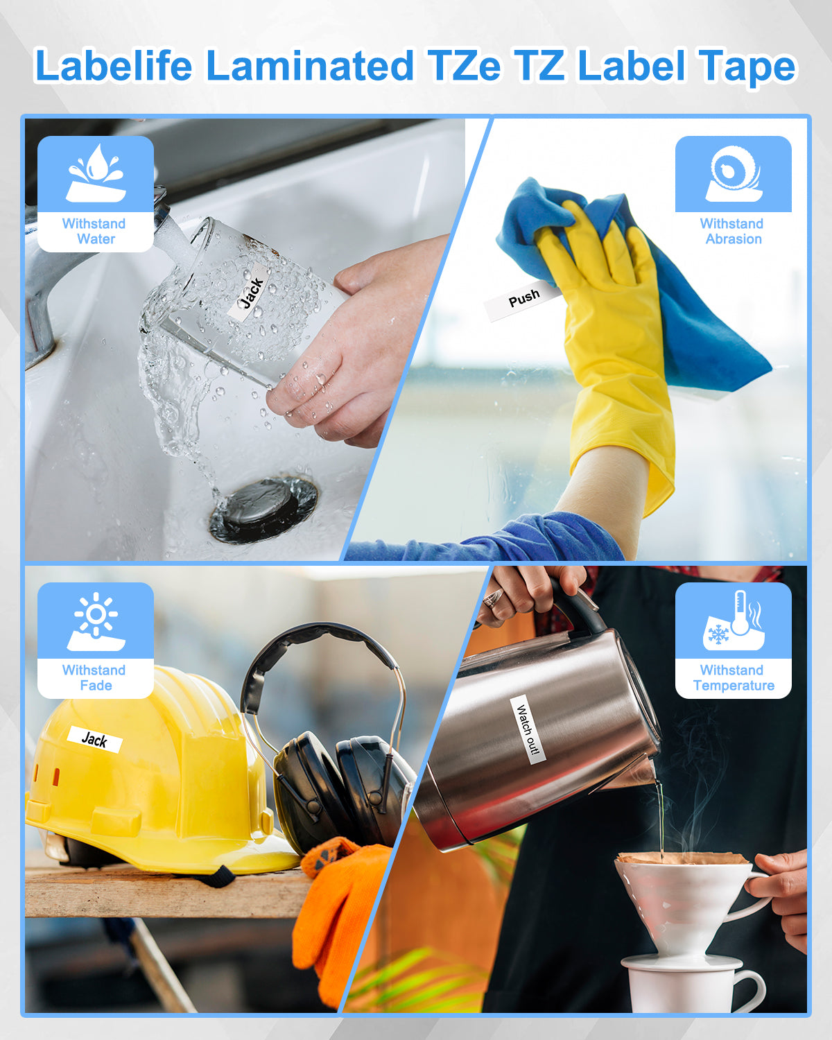 4-Pack Compatible Brother P Touch Label Tape TZe-231 12mm 0.47 White ...